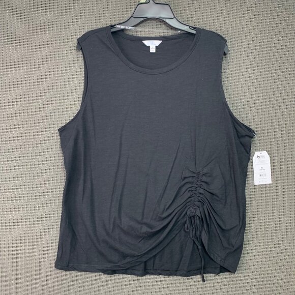 Time and Tru | Tops | Time And Tru Womens Xl Black Cinch Tank Top ...